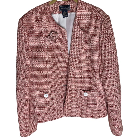 Laura Scott | Jackets & Coats | Laura Scott Red And White Silk And ...